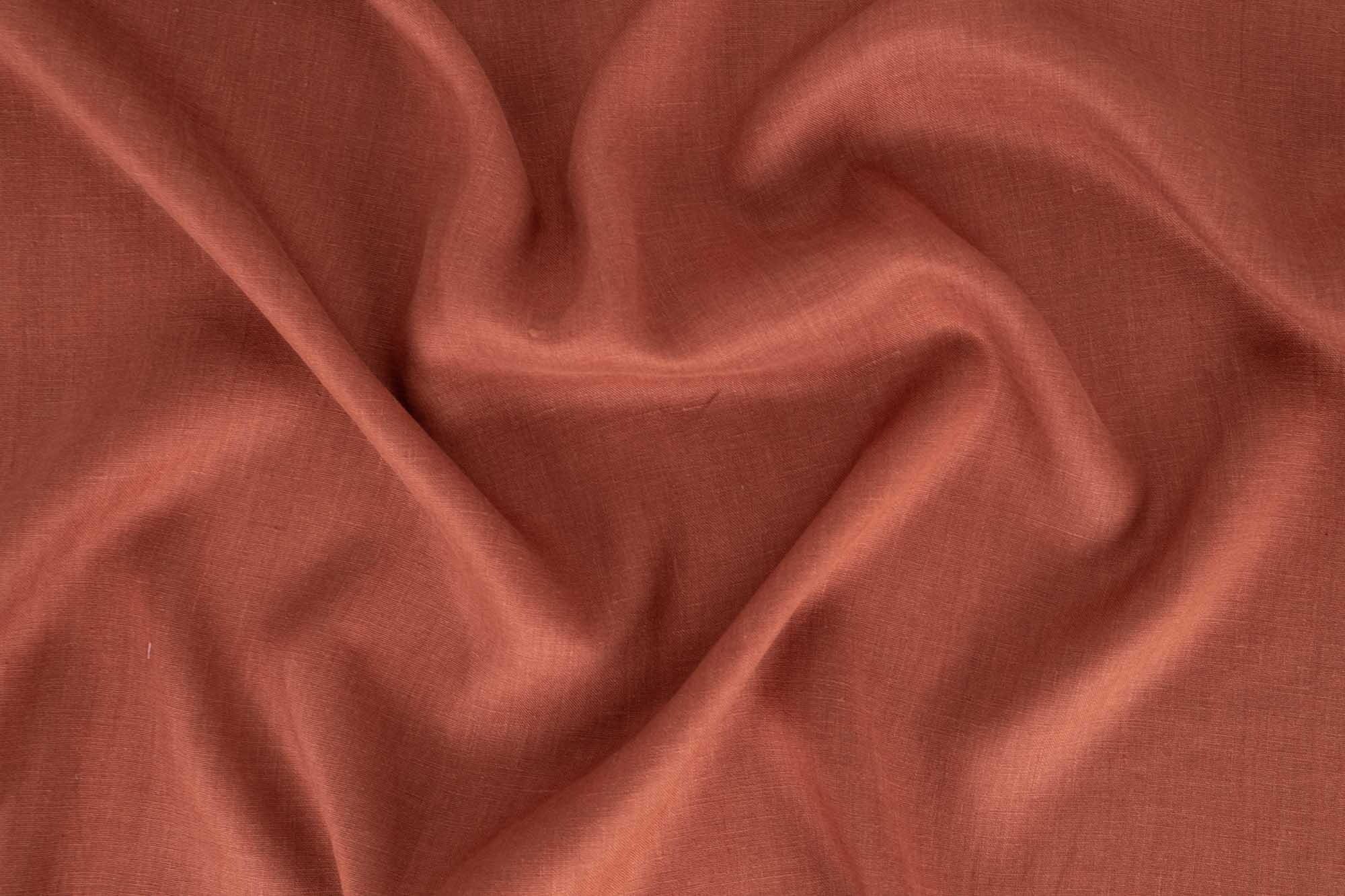 Lightweight Laundered Linen Fabric in Cinnamon, 5.5 Oz, 56" Wide, Made ...