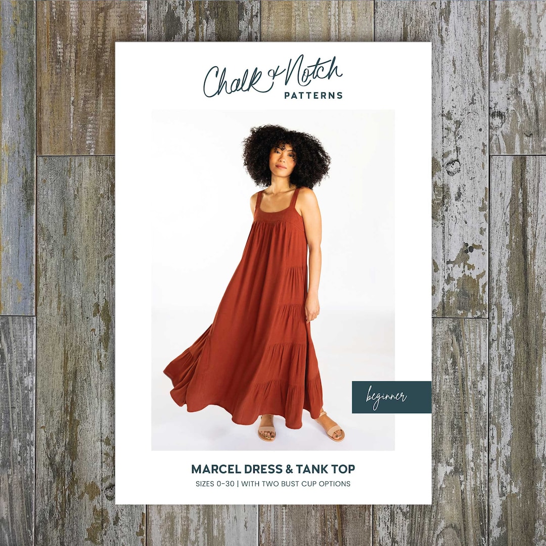 Marcel Dress and Tank Top Sewing Pattern by Chalk & Notch (sizes 0-30 ...