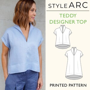 Teddy Designer Top Sewing Pattern by Style Arc, US Sizes 0-26, Luxe Cap ...
