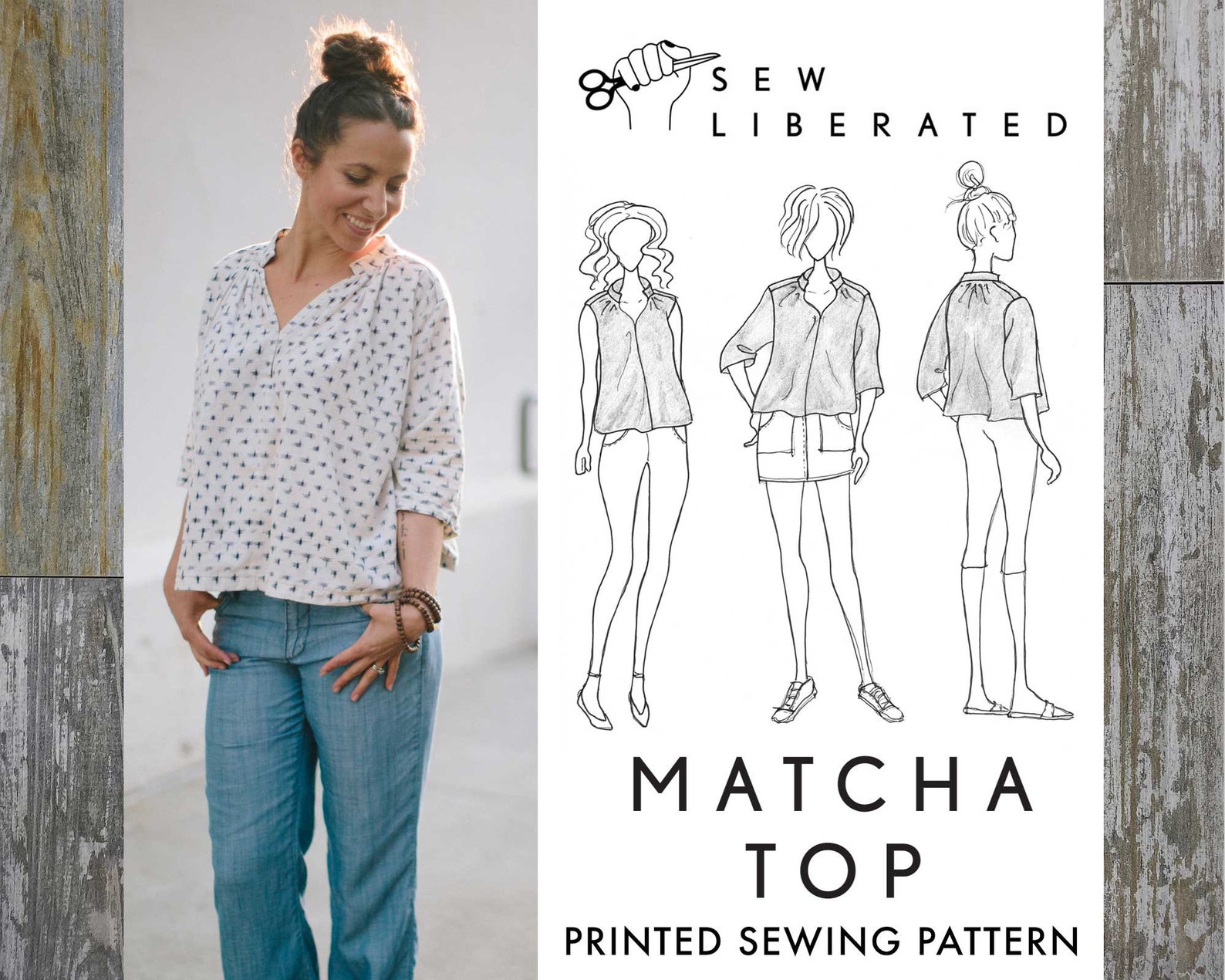 Matcha Top Sewing Pattern | Sizes 0-24 | Sew Liberated | Blouse With ...