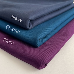 Premium Organic Cotton Twill Fabric in 14 Colors Midweight With a ...