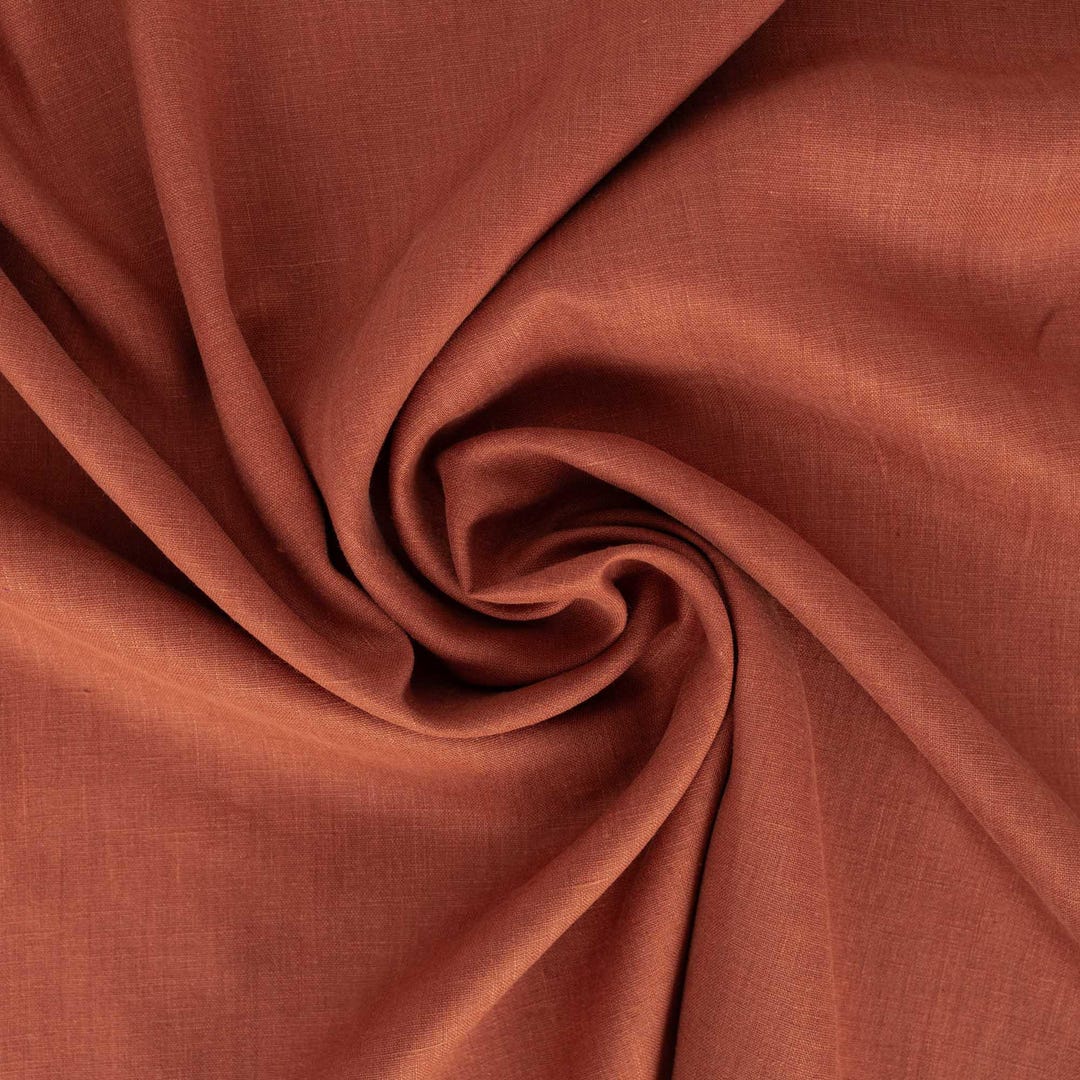 Lightweight Laundered Linen Fabric in Cinnamon, 5.5 Oz, 56" Wide, Made ...