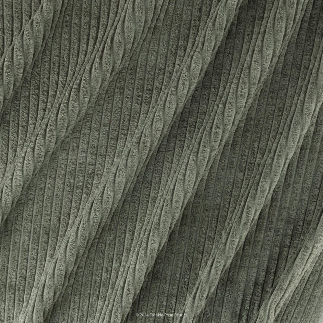 Jumbo Wale Cotton Corduroy in Smokey Olive | Limited Edition Fabric ...