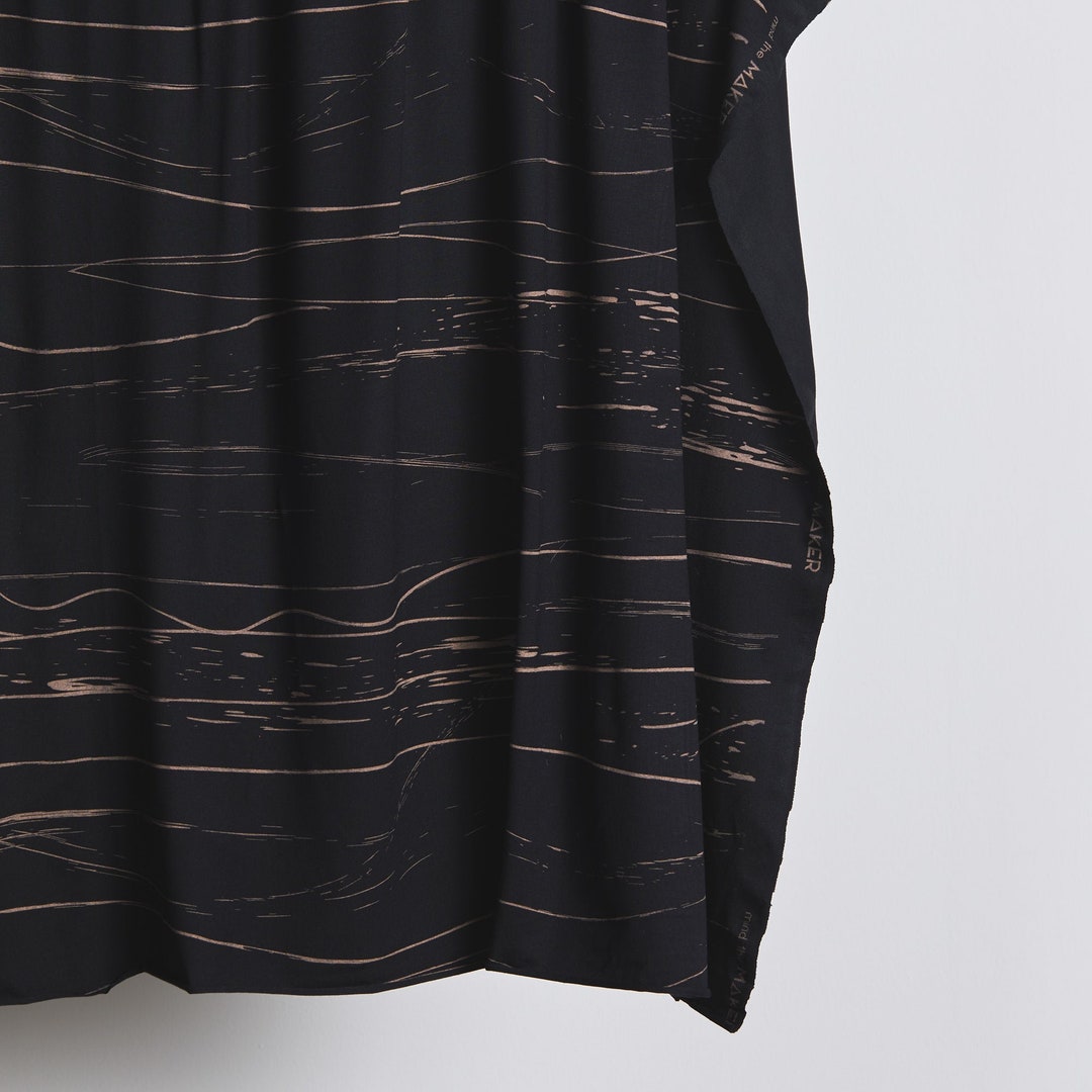 Viscose Stretch Jersey Fabric in Stray Lines Black, Lightweight Ecovero ...