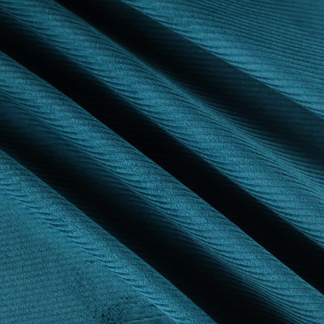 Wide Wale Stretch Corduroy Cotton Fabric in Peacock | 9.7 Oz, 56" Wide ...