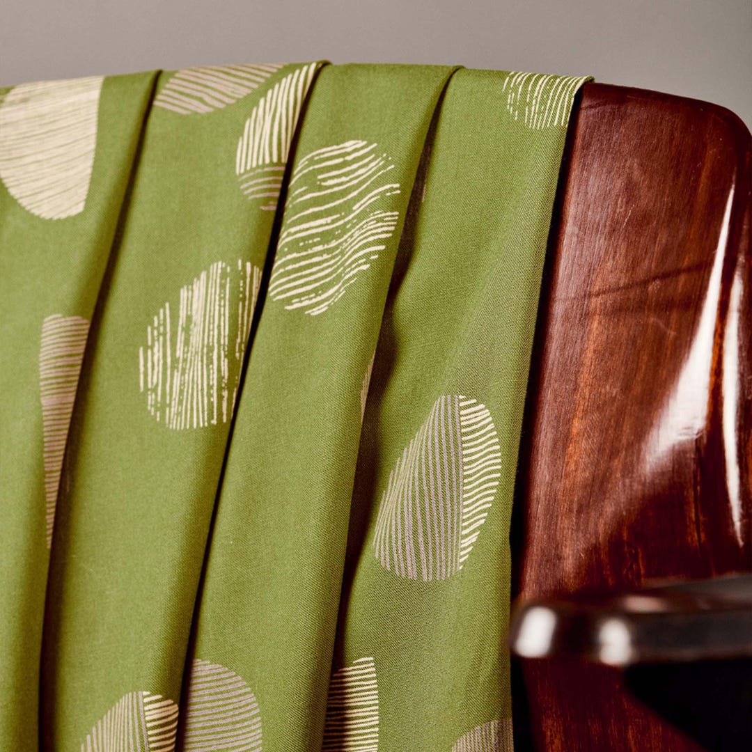 Swishy Viscose Challis Fabric in Jane Matcha by Atelier Brunette ...