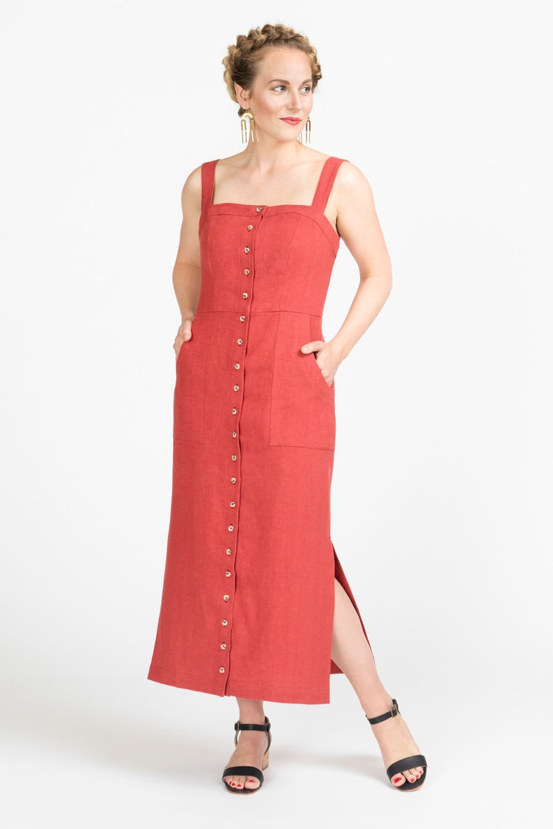 Fiona Sundress Sewing Pattern by Closet Core, Fitted Button-down Dress ...