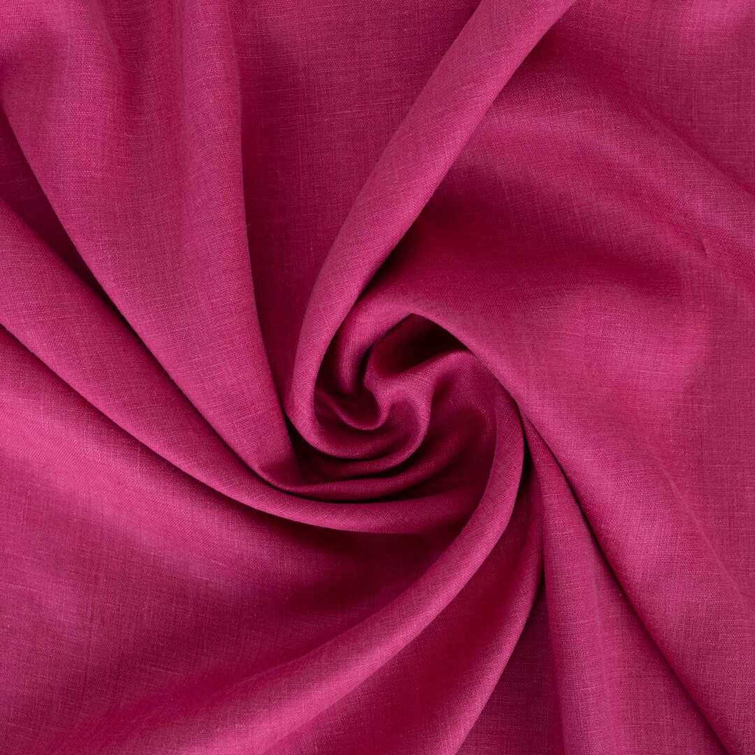 Lightweight Laundered Linen Fabric in Sangria, 5.5 Oz, 56" Wide, Made ...