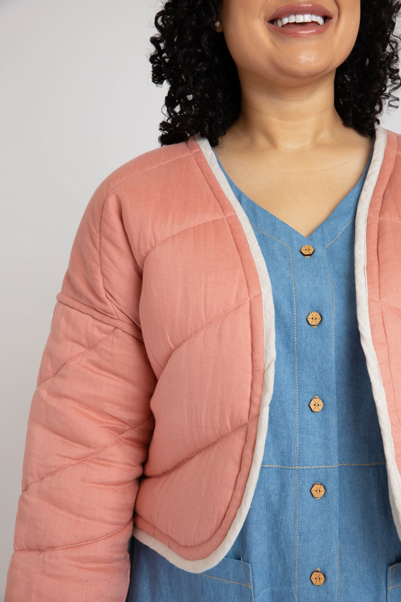 Hovea Quilted Jacket Pattern | Plus Sizes 14-34 | Megan Nielsen ...