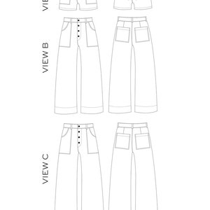 Lander Pant Sewing Pattern | Sizes 0-18 | True Bias | Button Fly, High ...