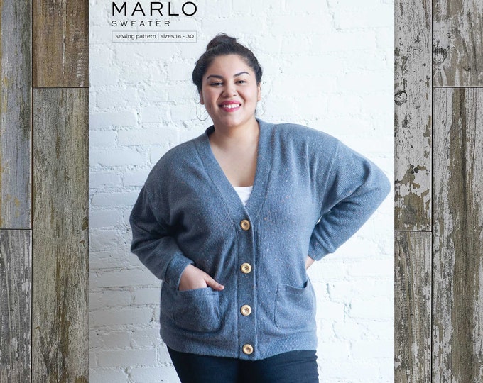 Marlo Sweater Sewing Pattern | Plus Sizes 14-30 | True Bias | Cardigan ...