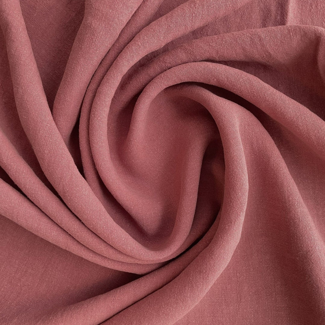 Soft-washed Lightweight Linen Fabric Fabric in Rosewood Stonewashed ...