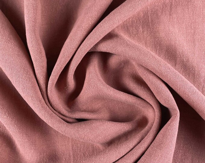 Soft-washed Lightweight Linen Fabric Fabric in Rosewood Stonewashed ...