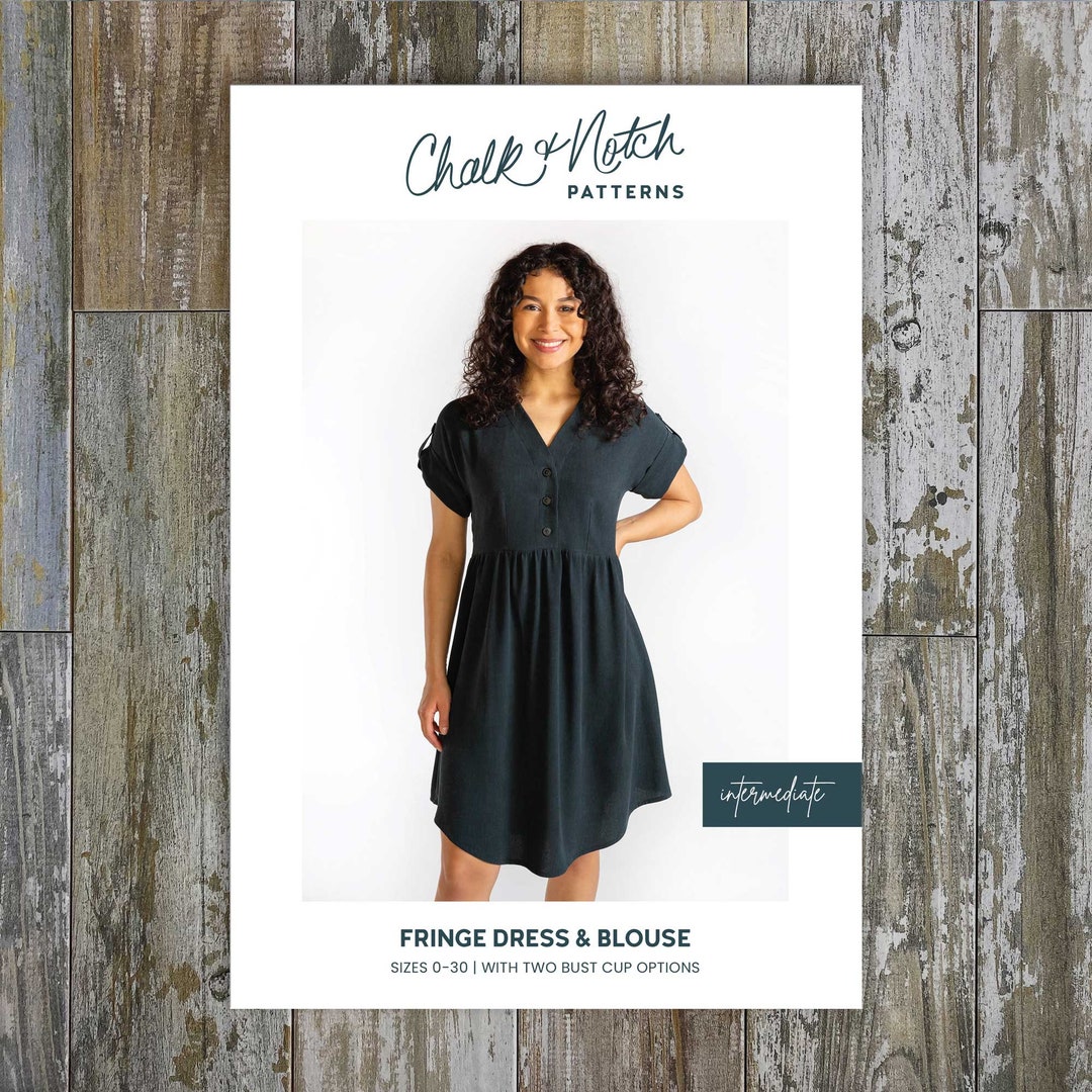Fringe Top and Dress Sewing Pattern | Sz 0-30 | Chalk & Notch | Midi ...