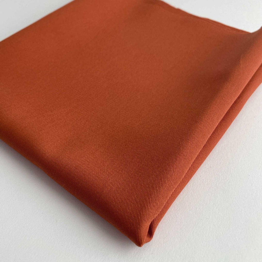 Relaxed Organic Cotton Twill Fabric in Terracotta Orange | Midweight ...