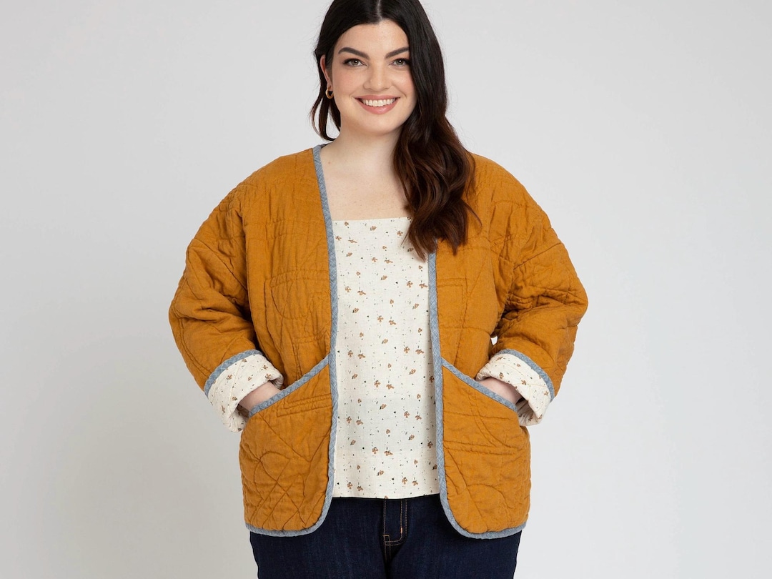 Hovea Quilted Jacket Pattern | Plus Sizes 14-34 | Megan Nielsen ...