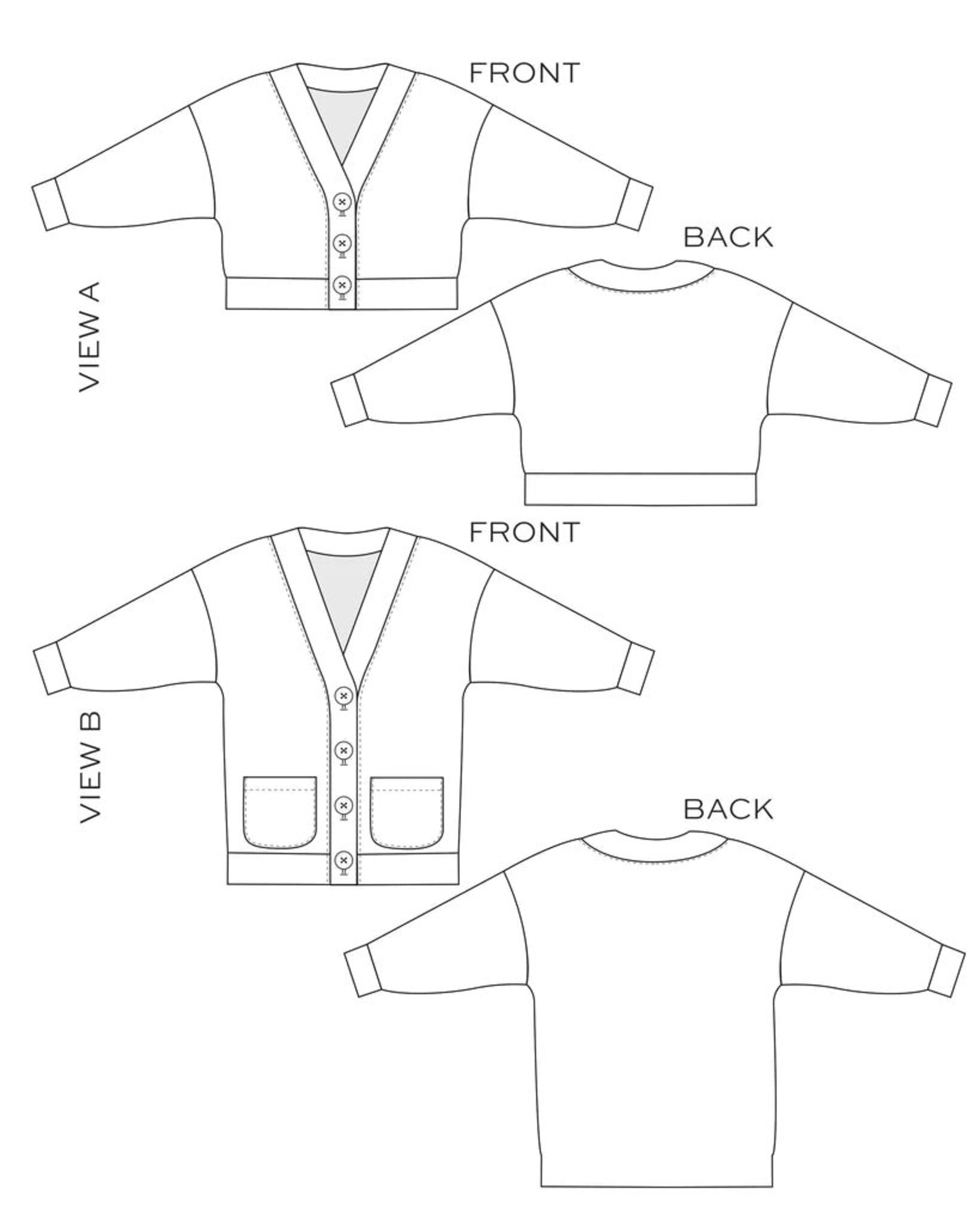 Marlo Sweater Sewing Pattern | Plus Sizes 14-30 | True Bias | Cardigan ...
