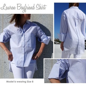 Lauren Boyfriend Shirt Sewing Pattern by Style Arc, Sizes 4-30 ...