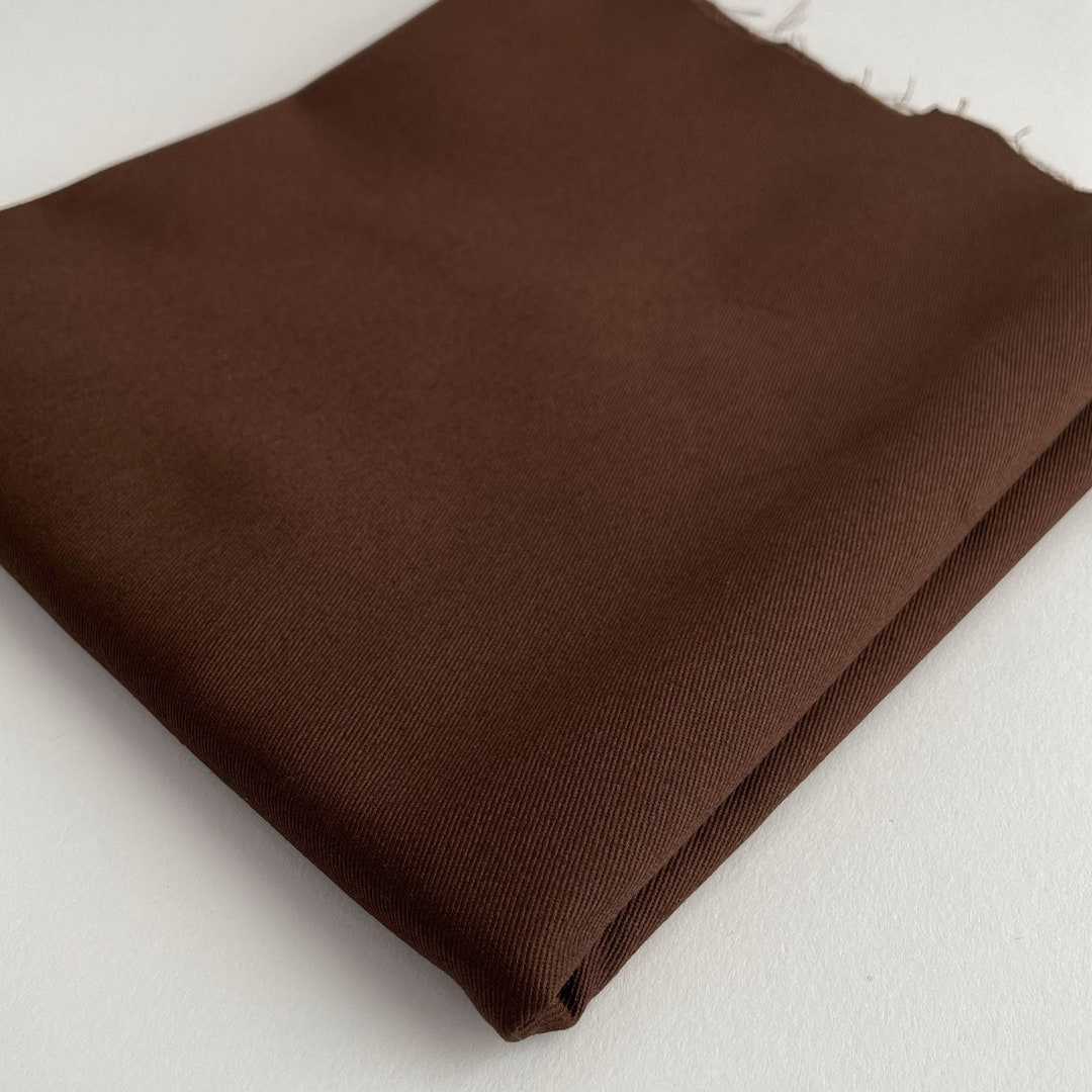 Relaxed Organic Cotton Twill Fabric in Espresso Brown | Midweight 7oz ...