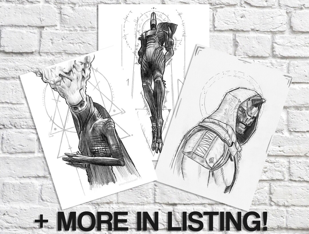 MULTIPLE Destiny Inspired Art Prints // Rhulk , the Witness, Cayde 6 ...