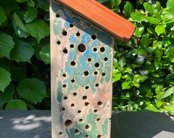 Solitary Bee Nesting Box, Bug Hotel, Hive, Rustically and Uniquely ...
