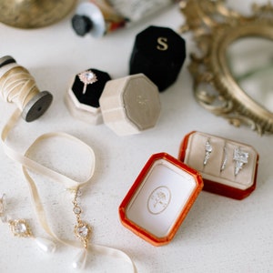 Ring Box for Three Rings, 3 Slot Ring Box, Ring Box for Wedding ...