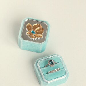 Velvet Ring Box Proposal, Blue Engagement Ring Box, Bride to Be Gift ...