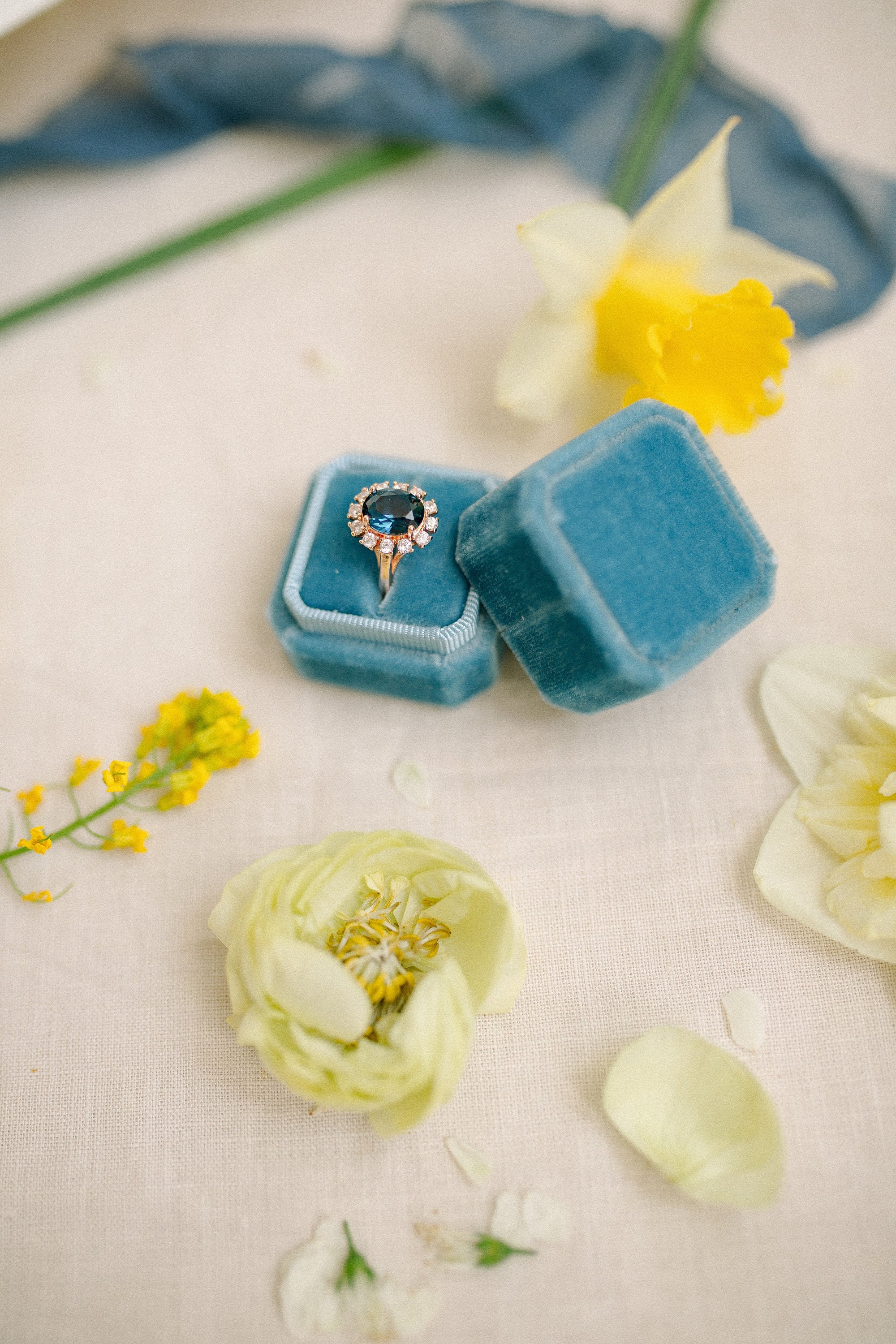Blue Ring Box, Engagement Ring Holder, Something Blue for Bride Wedding ...