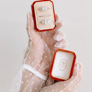 Ring Box for Three Rings, 3 Slot Ring Box, Ring Box for Wedding ...