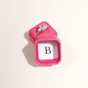 Bright Pink Ring Box, Linen Ring Box for Wedding Ceremony, Engagement ...