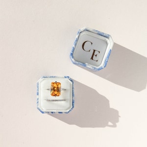 Toile Ring Box, Personalised Wedding Engagement Ring Box, Linen Ring ...