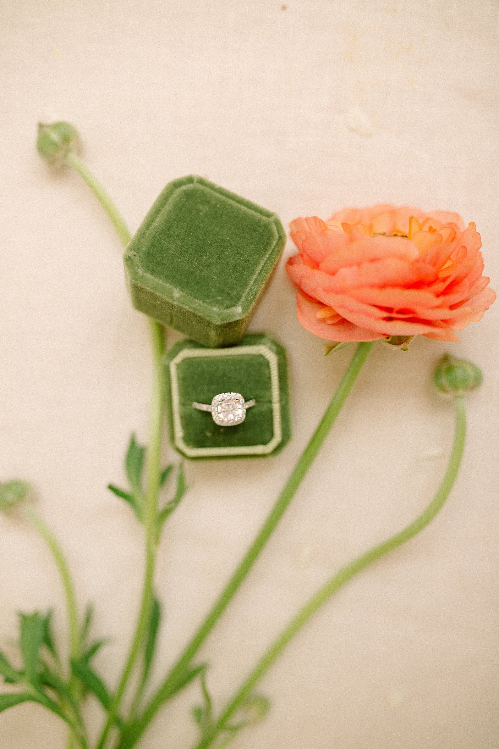Velvet Ring Box Green Ring Box for Engagement - Etsy