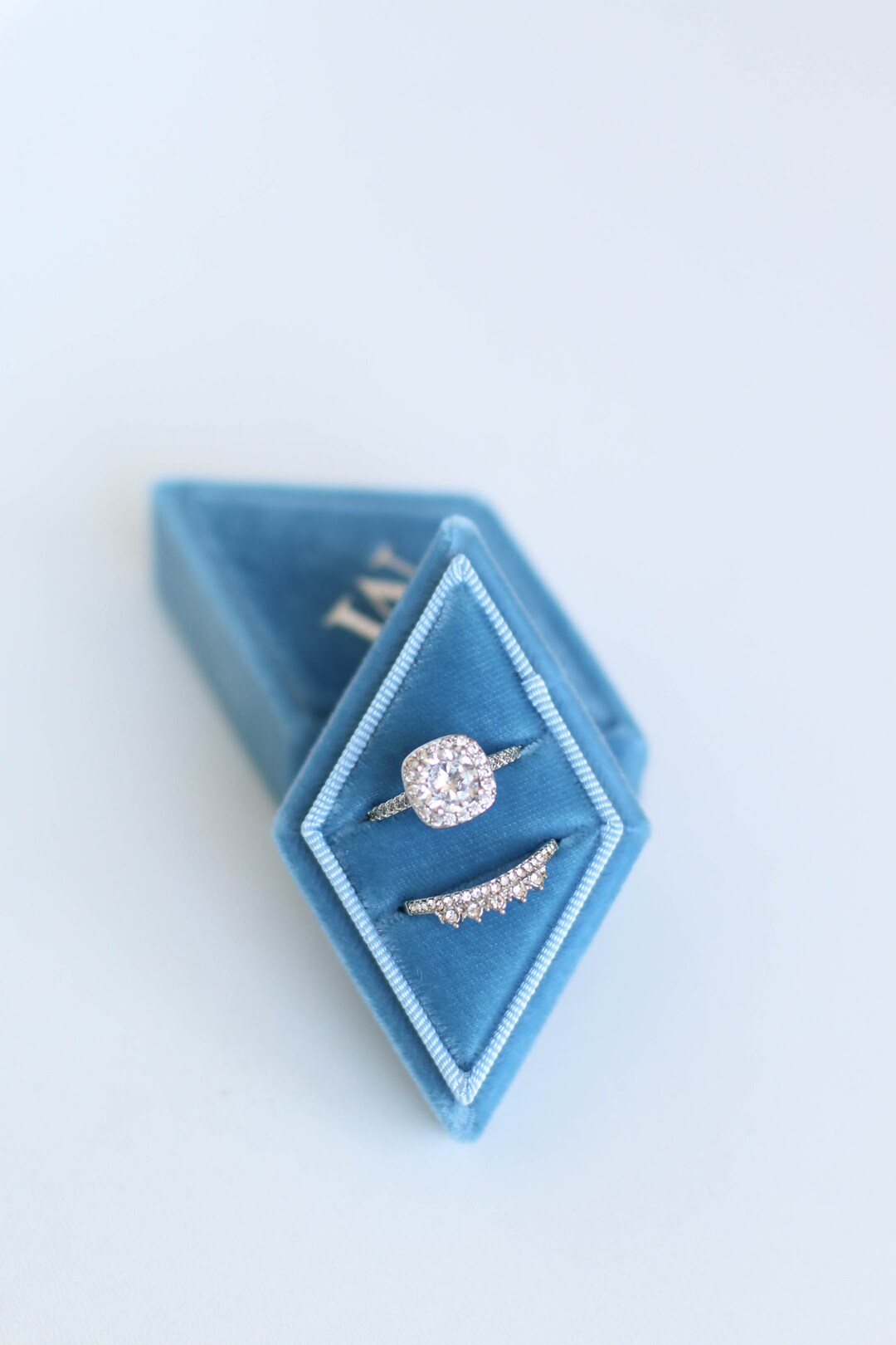 Blue Ring Box for Wedding Ceremony, Personalised Wedding Ring Box ...