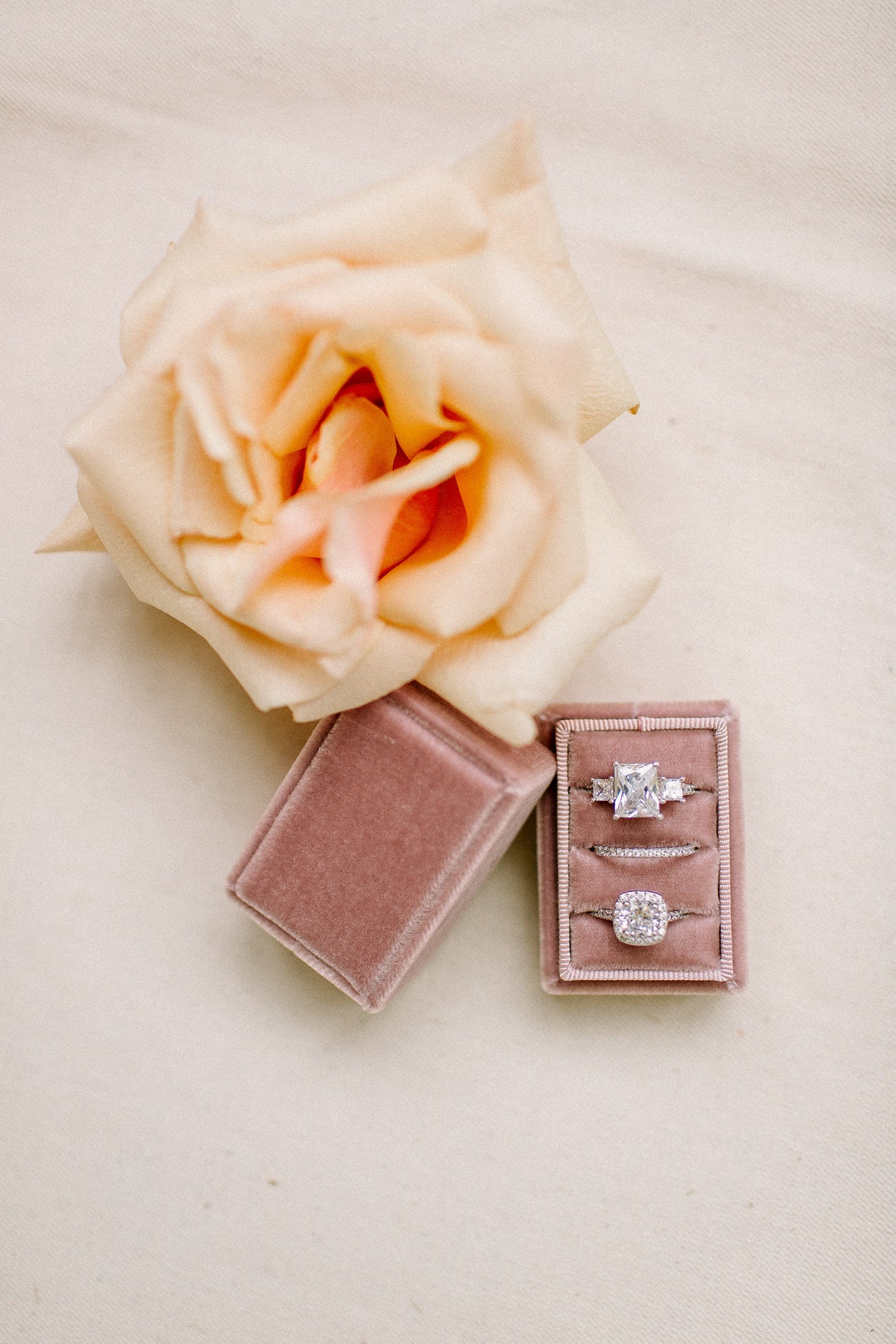 Three Ring Box Wedding Ring Box 3 Slots - Etsy