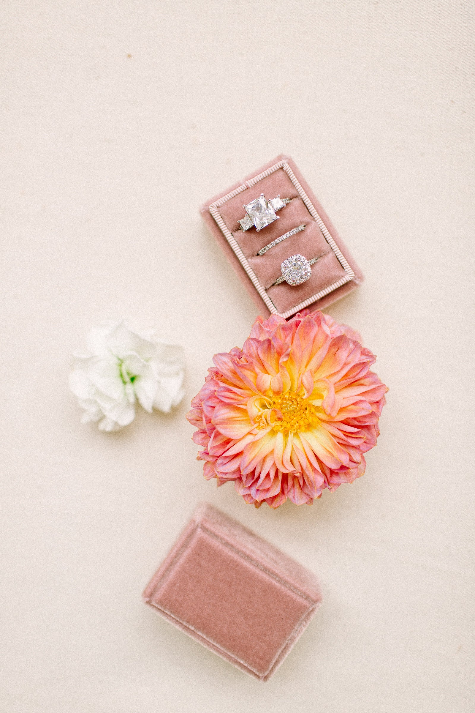 Three Ring Box Wedding Ring Box 3 Slots - Etsy