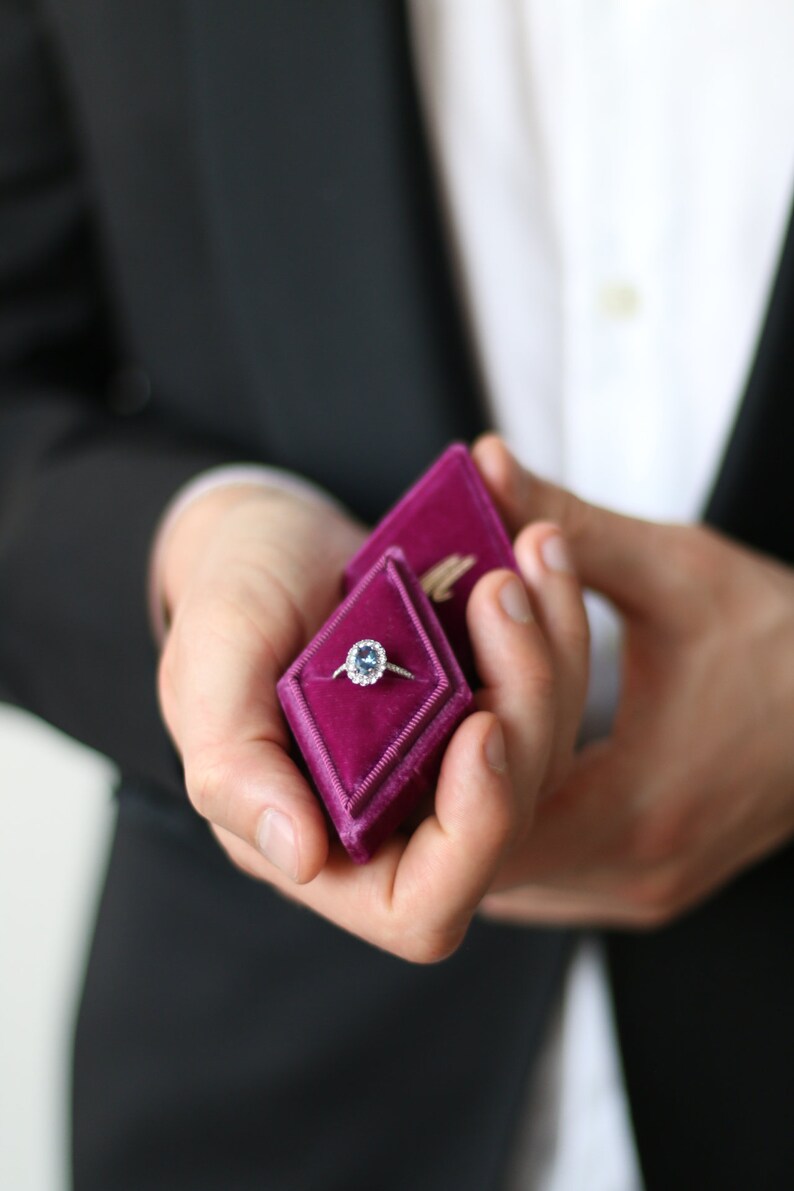 Velvet Ring Box Proposal, Personalised Engagement Ring Box - Etsy