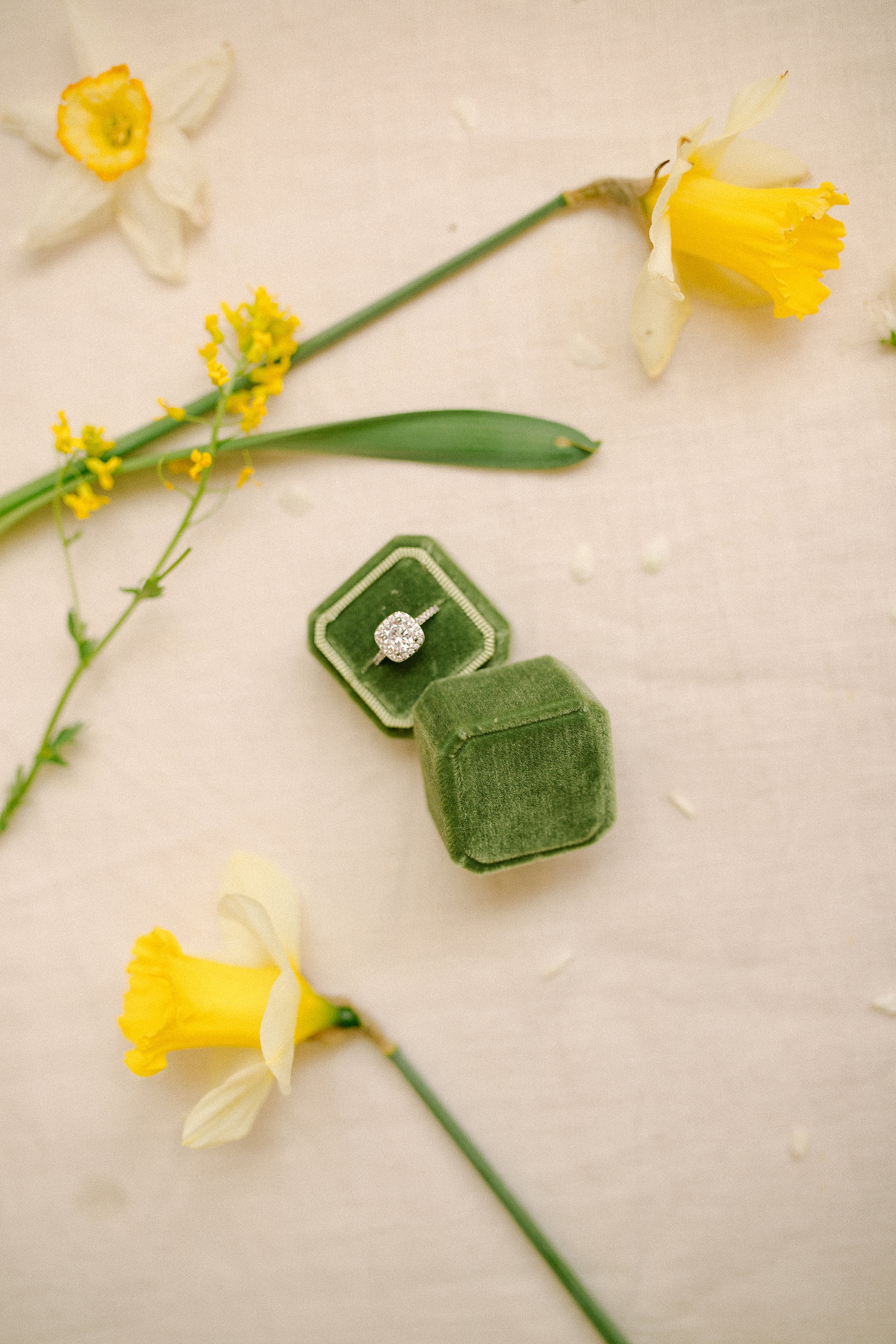 Velvet Ring Box Green Ring Box for Engagement - Etsy