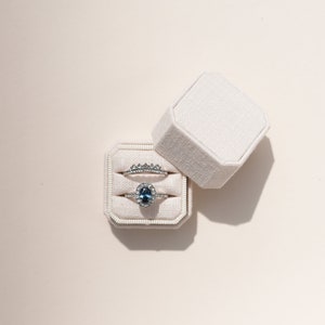 Linen Ring Box, Minimalistic Beige Ring Box for Wedding Ceremony ...