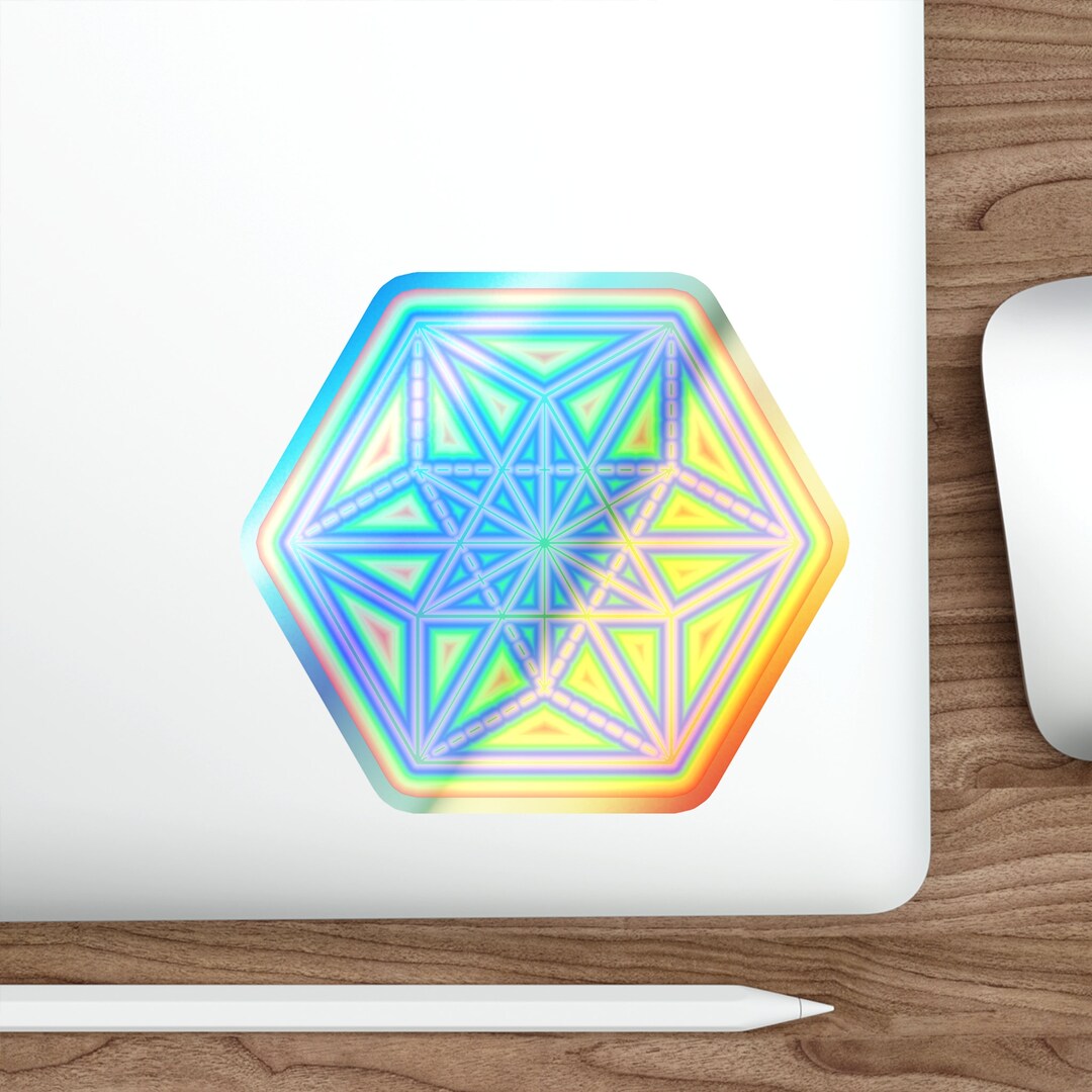 Vector Equilibrium Sacred Geometry Shiny Rainbow Trippy Decal ...