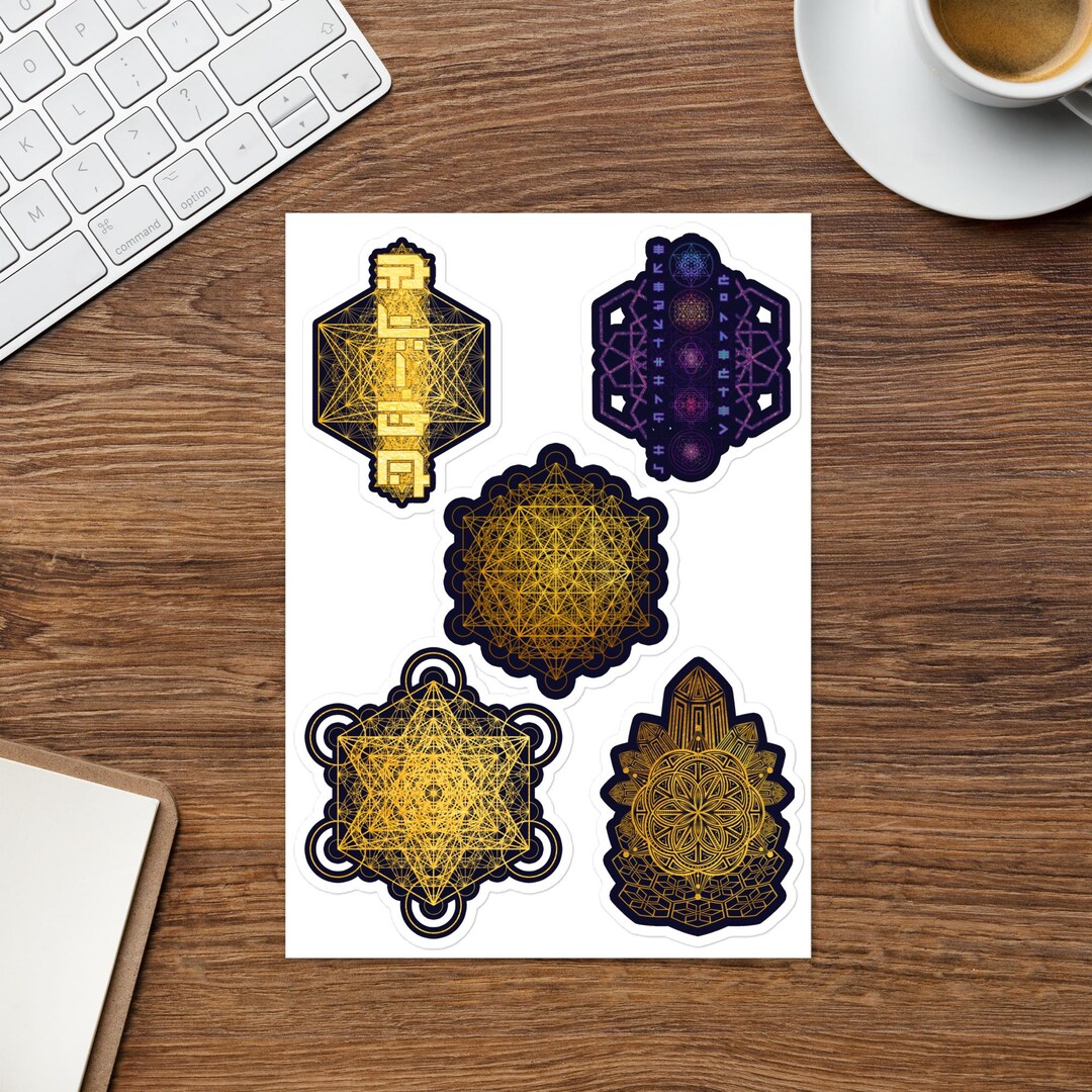 Flower of Life Stickers Metatron Sticker Sheet Geometric Art Sticker ...