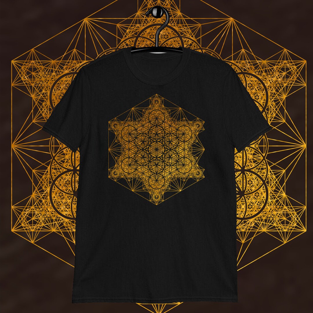Gold Metatron's Cube Super Structure Sacred Geometry Shirt Spiritual ...