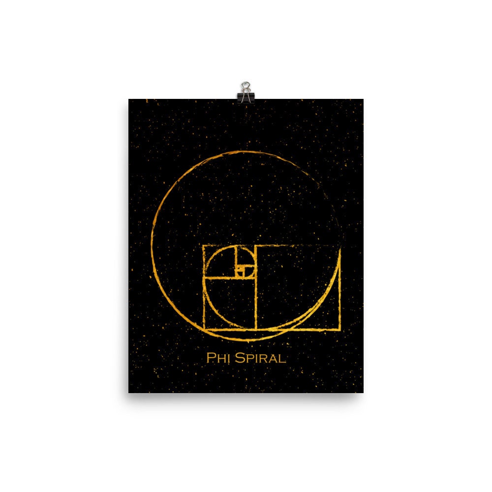 Phi Golden Spiral Fibonacci Sequence Art Universal Law - Etsy