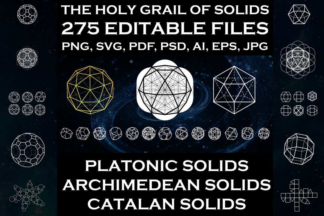 Platonic Solids Clipart | Archimedean & Catalan Solids (digital Download) - Etsy