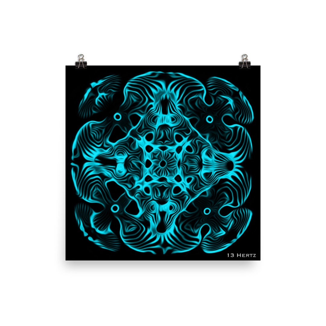 Cymatic Glyph | Teal Vibrational Patterns | 13 Hz | Sound Frequency ...