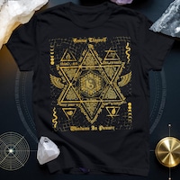 Gothic Occult Halloween T-shirt , Crescent Moon, Skeletal Serpent ...