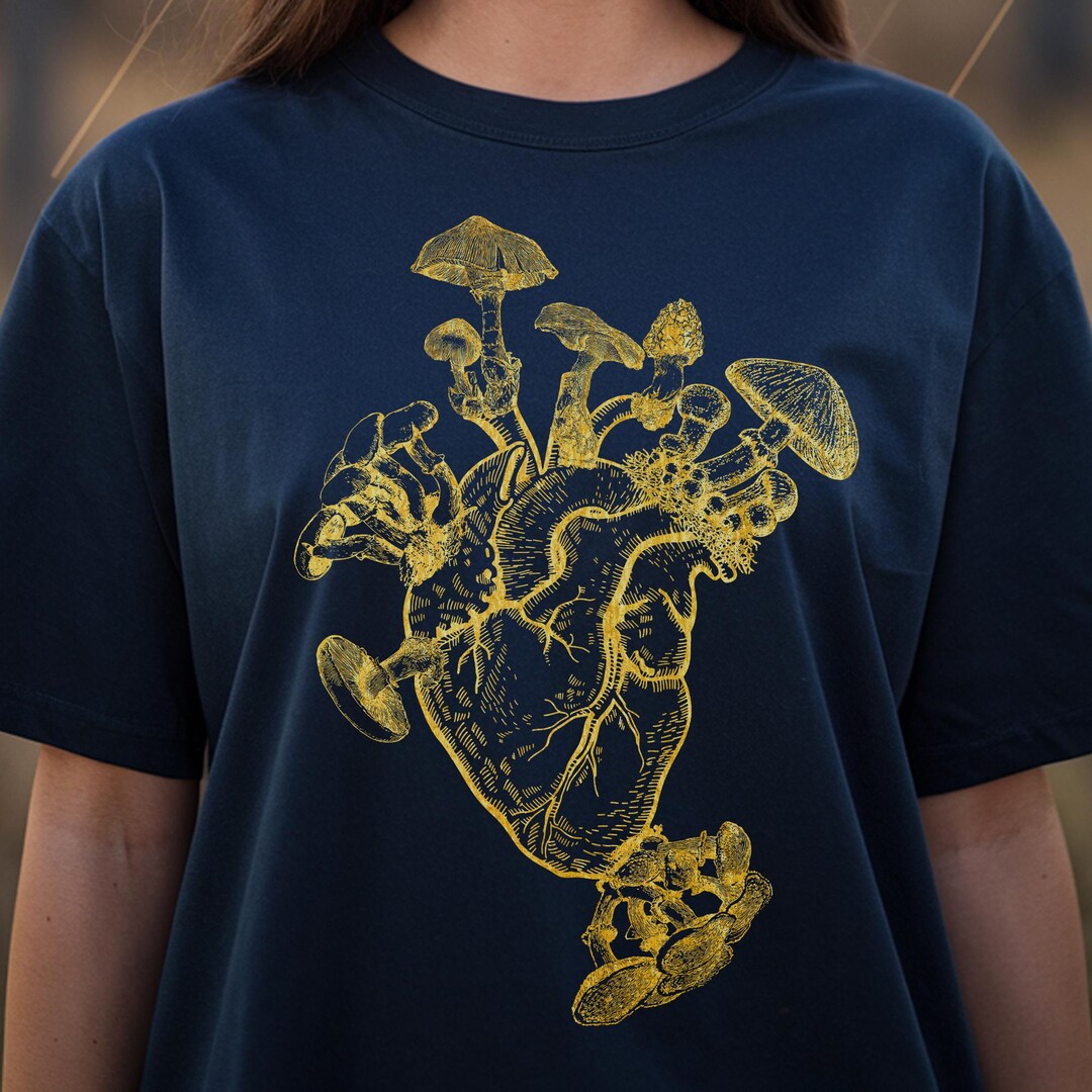 Mushroom Heart Mycology & Foraging Shirt Psychedelic Mushroom Apparel ...