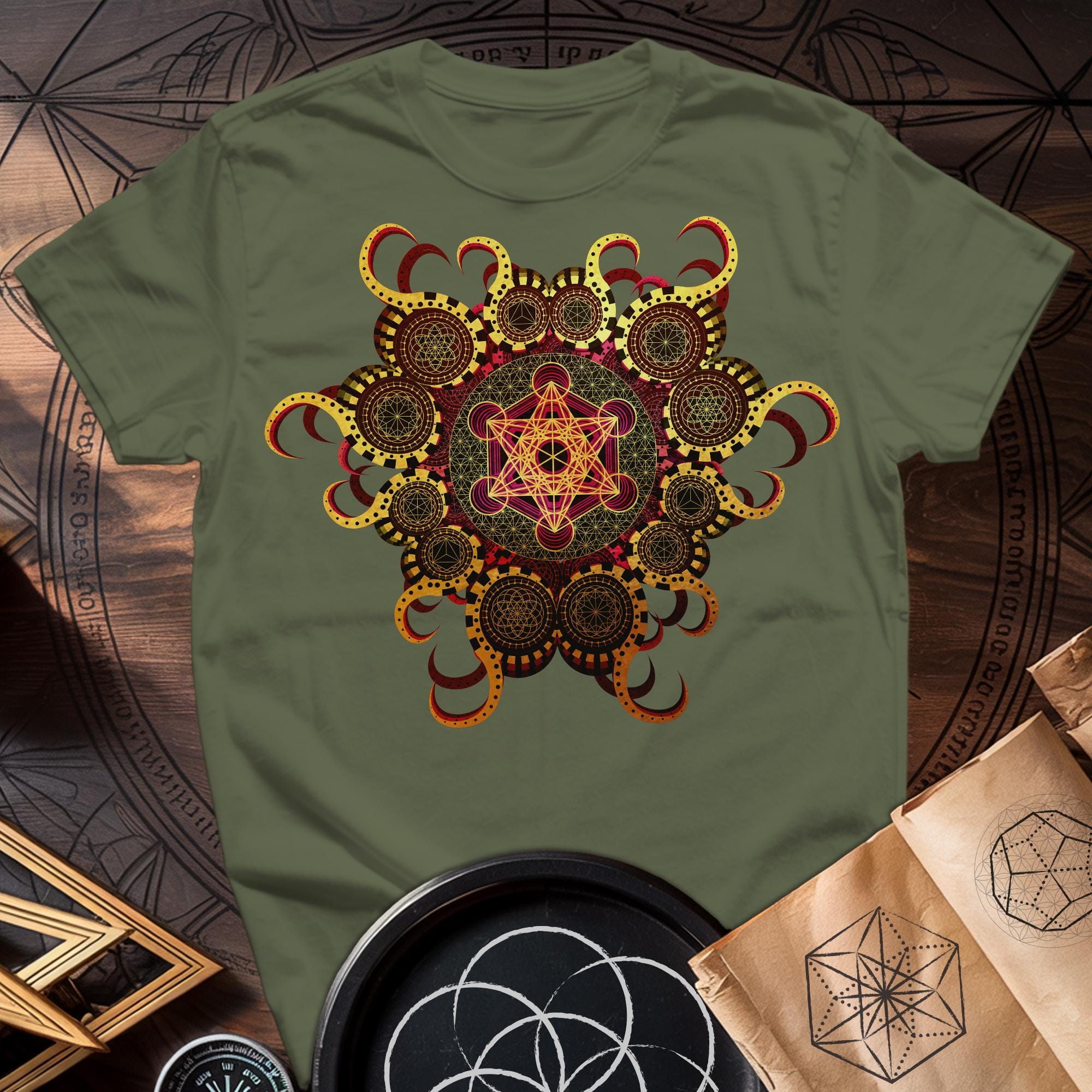Organic Metatron's Cube T-shirt | Sacred Geometry Festival Tee - Etsy