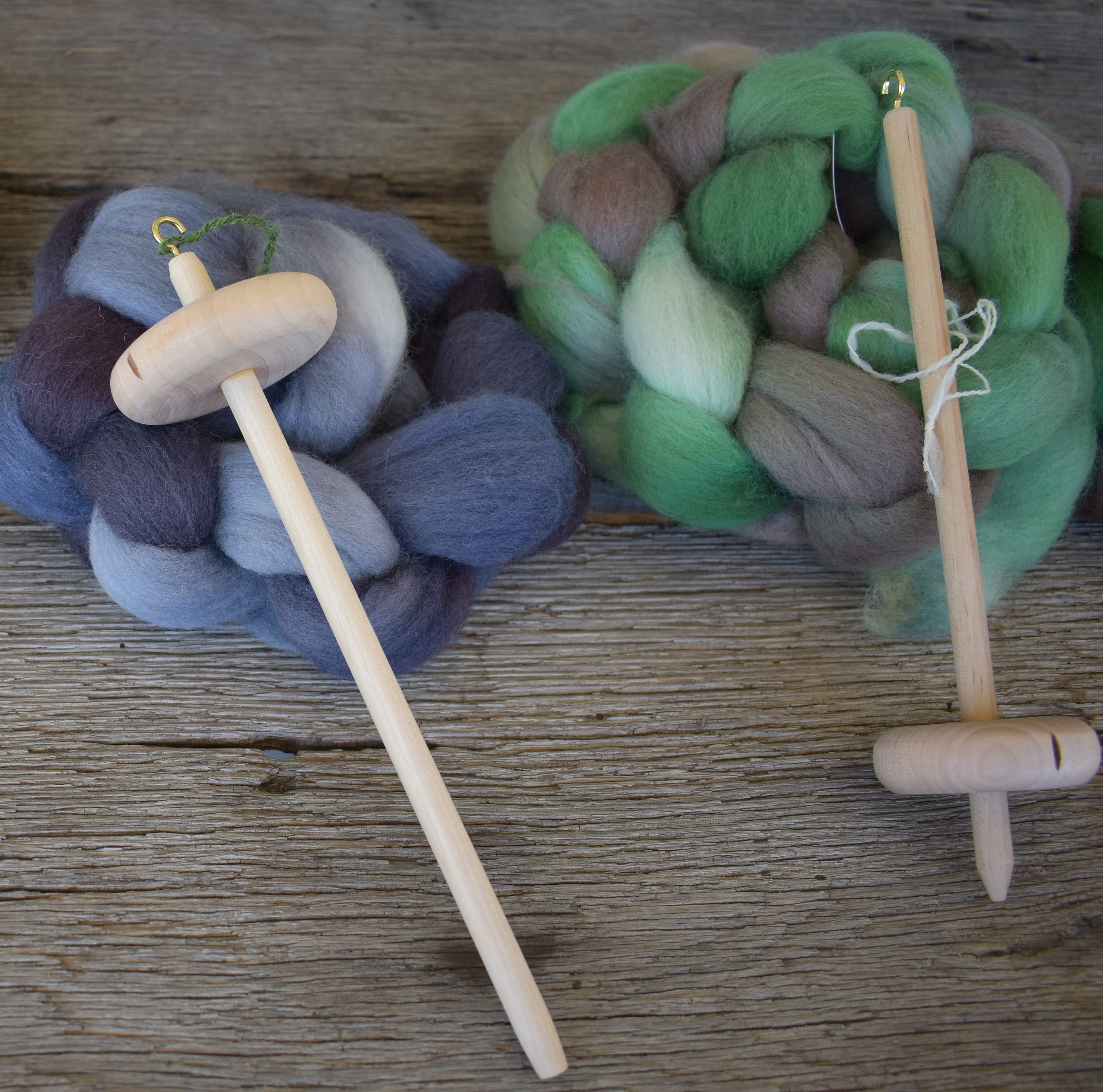 Drop Spindle Kit With Spindle and 2 or 4 Ounces Combed Top - Etsy