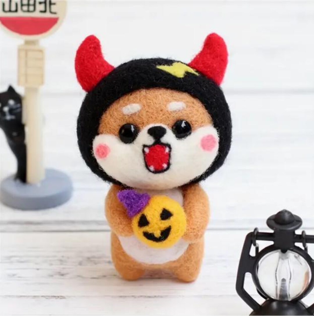 Shiba Inu in a Devil Costume Dog Felt Felting Sewing Kit Everyday is ...