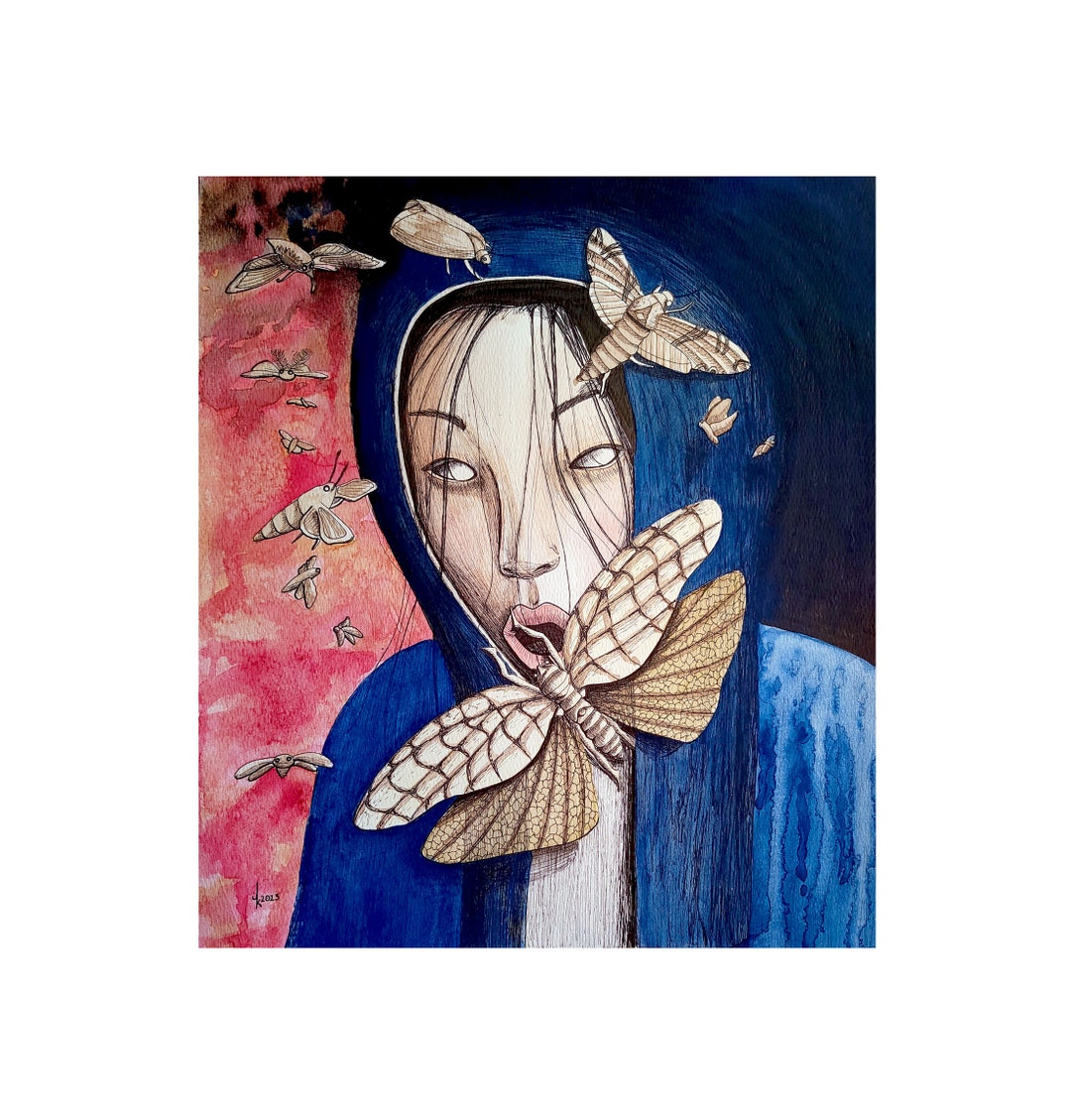 Ga No Seishin spirit of Moths Ghost Yokai Onryo Japan Original - Etsy